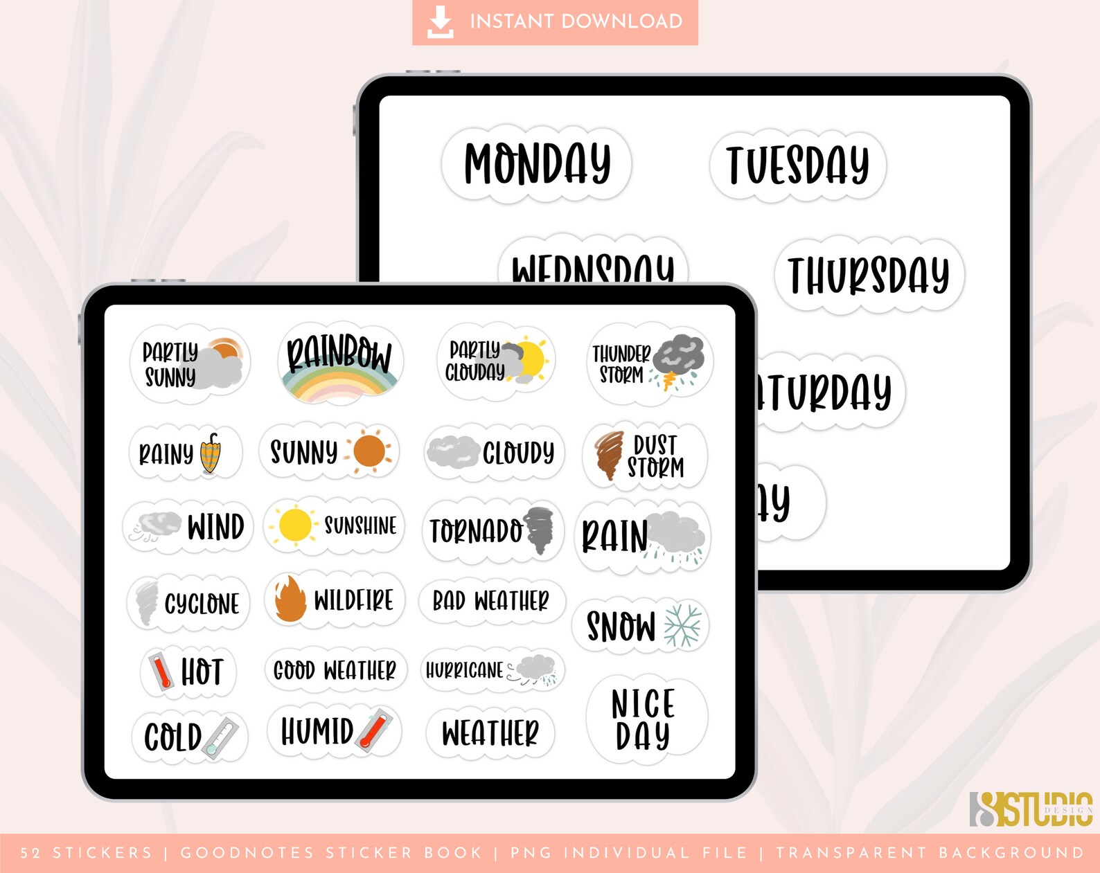 Weather Digital Stickers for Goodnotes Planner Goodnotes | Etsy