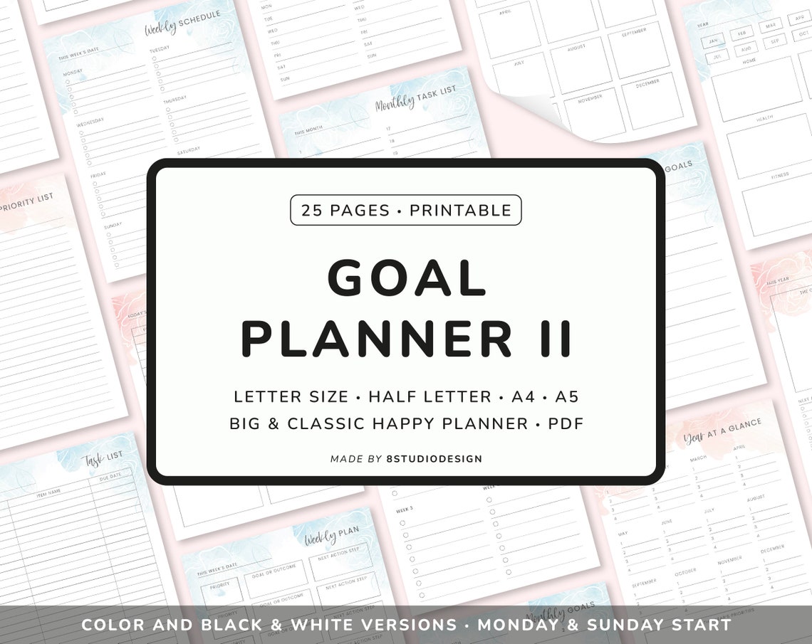 Goal Planner Planner Printable Goal Digger Goal Tracker | Etsy