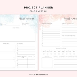 Project Planner Printable - Productivity Planner, Project Management ...