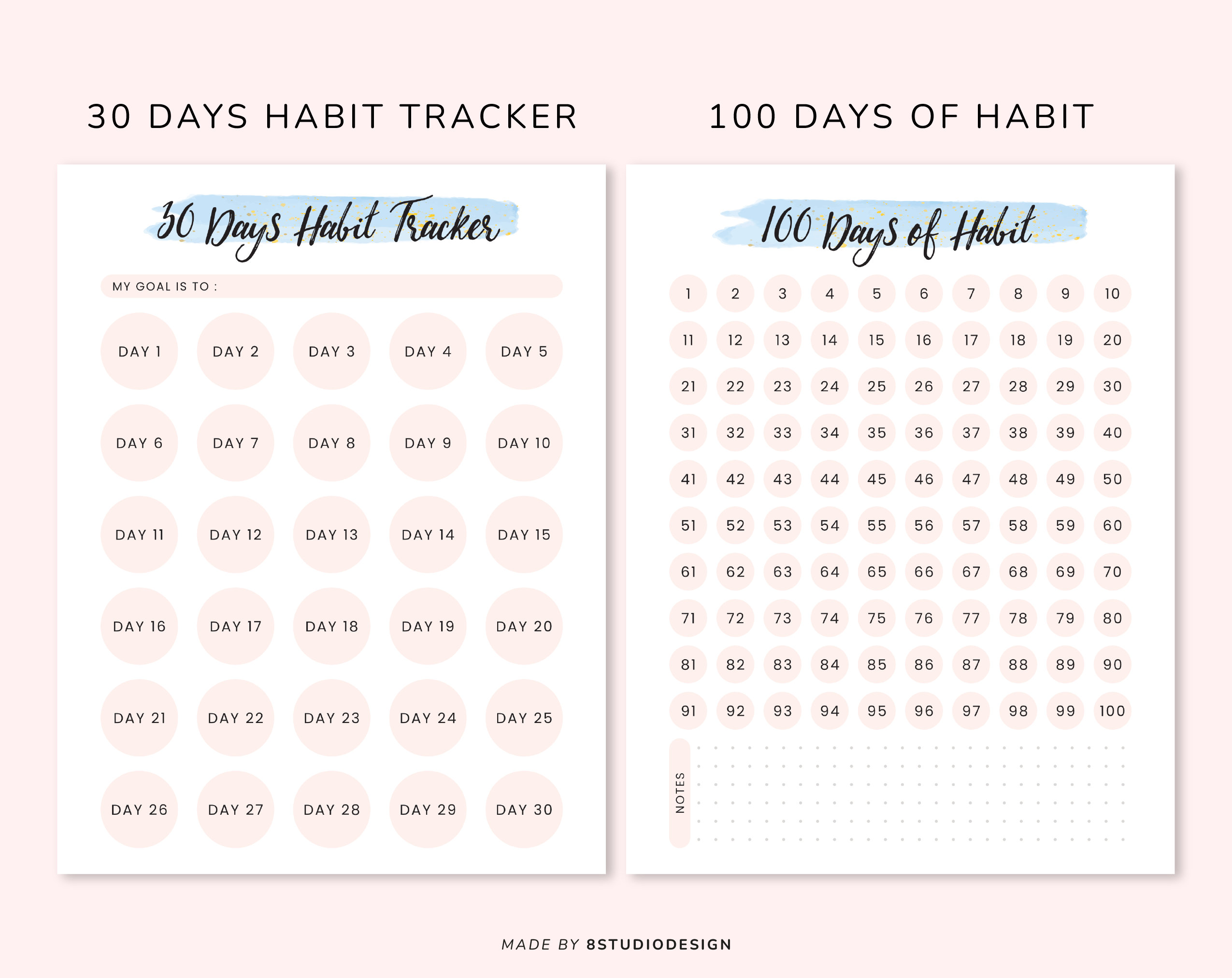 Habit Tracker Journal Planner Printable Month Habit - Etsy