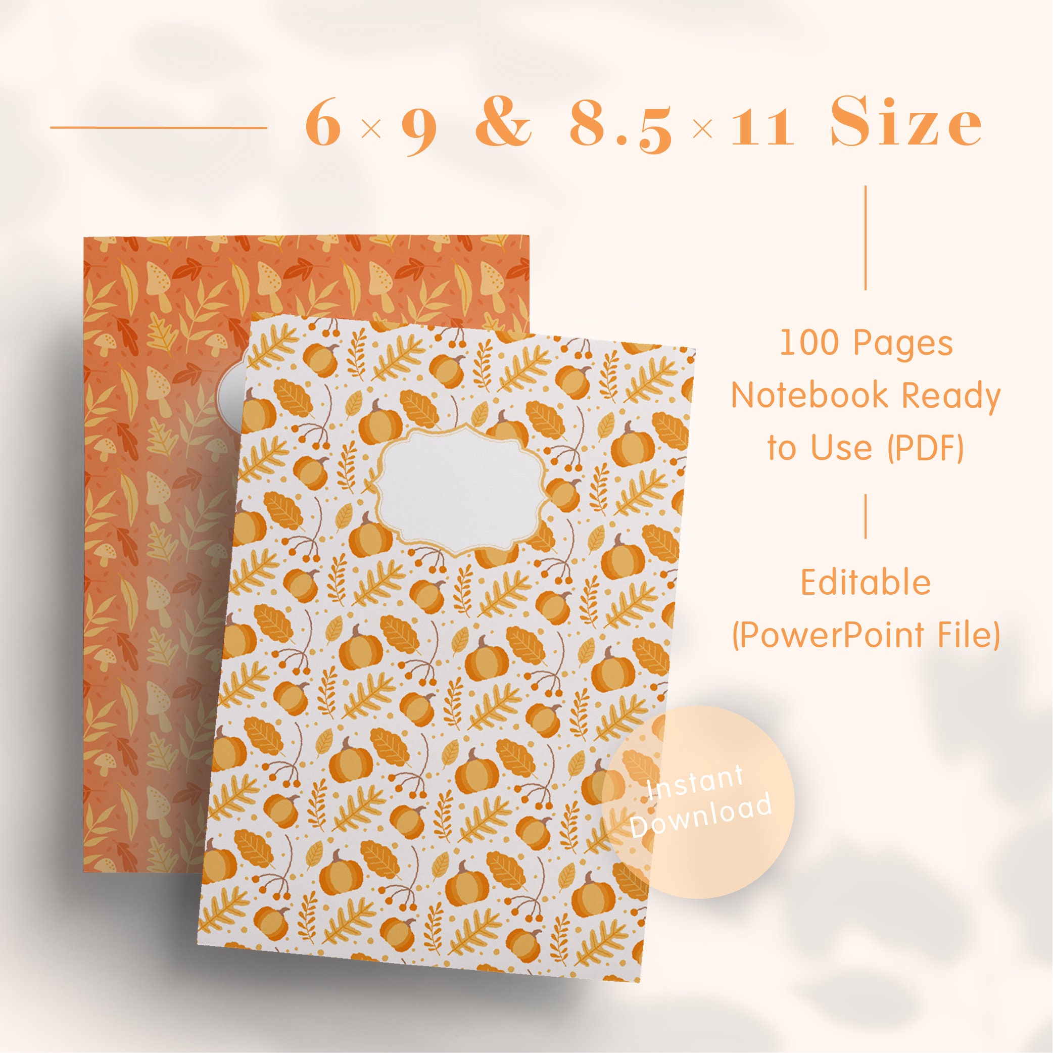 Paperback Book Cover 7 | 6x9+8.5x11 100pages | Digital Pattern Notebook ...