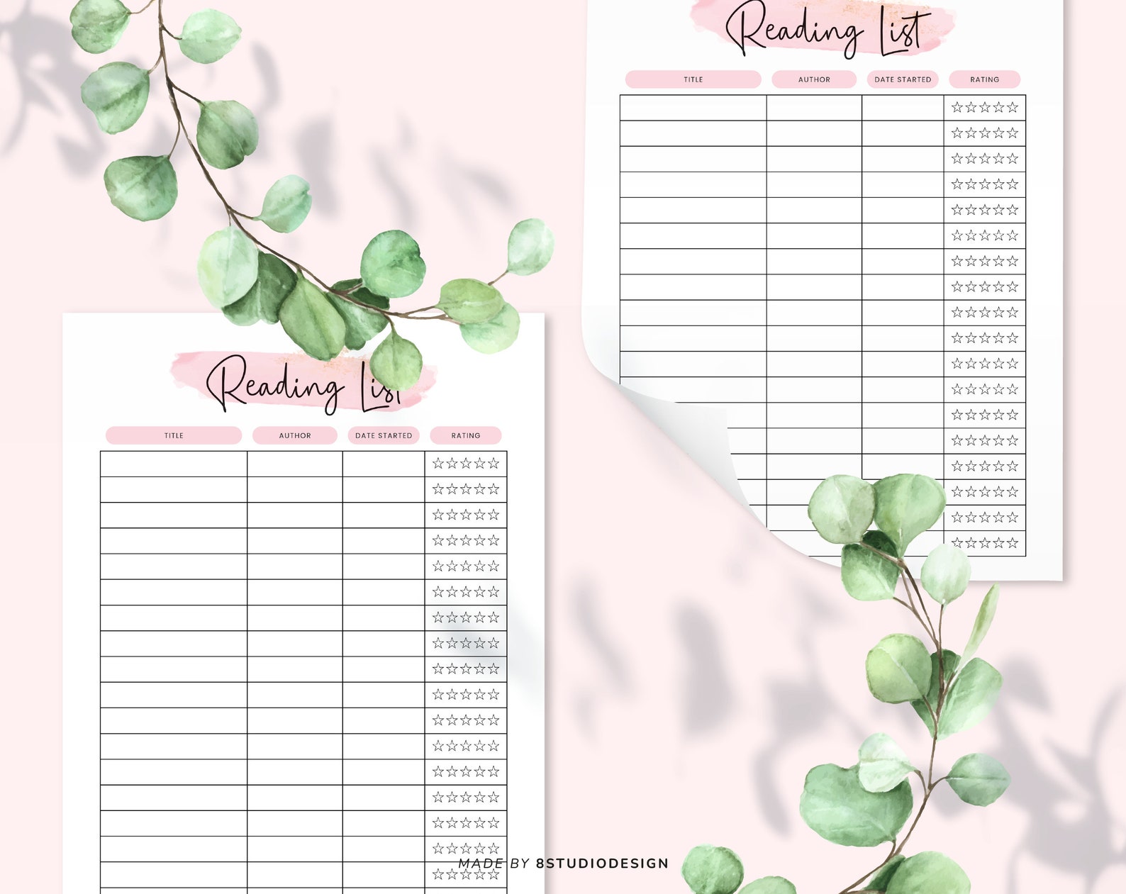 Reading List Planner Printable, Reading Tracker, Reading Journal ...
