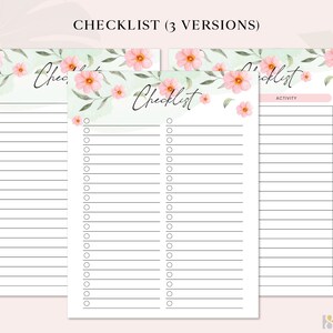 Checklist Template - Planner Printable, Daily Planner, Task List, Daily ...