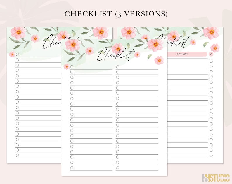 Checklist Template - Planner Printable, Daily Planner, Task List, Daily ...