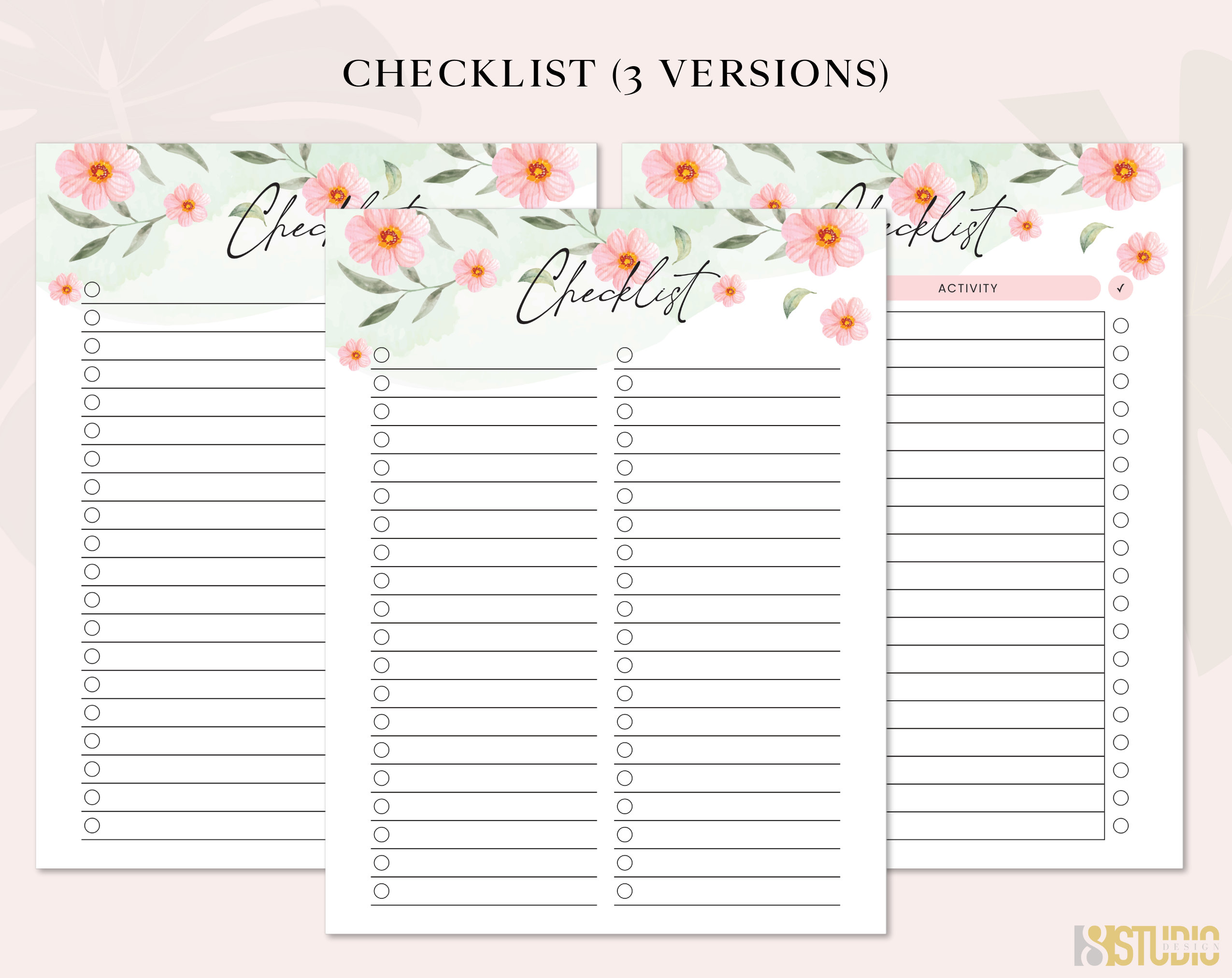 Checklist Template - Planner Printable, Daily Planner, Task List, Daily ...