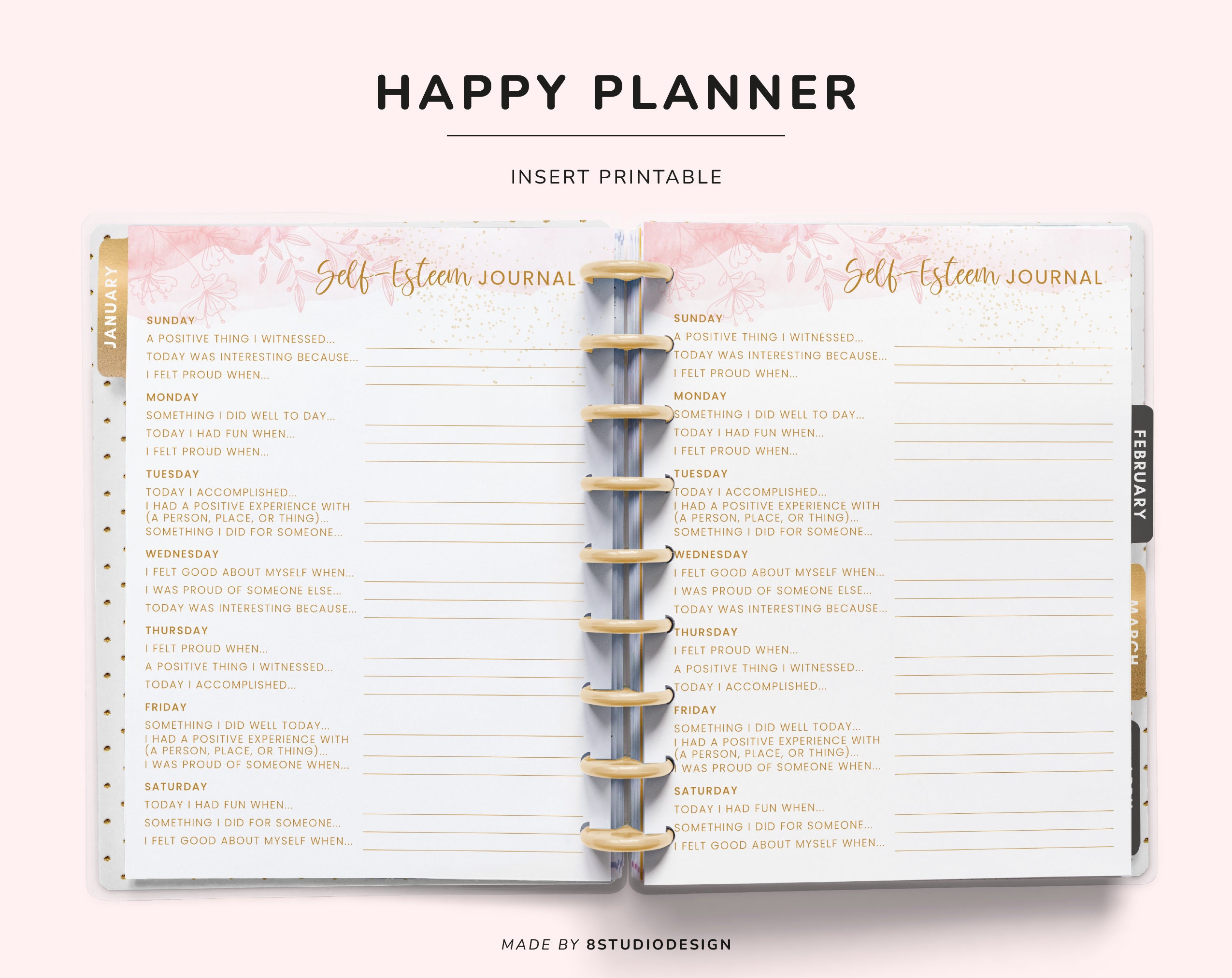 Self-esteem Journal - Planner Printable, Self Esteem, Self Love, Self ...