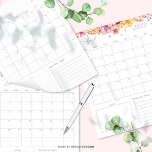 2022 Monthly Planner Printable, Dated Month on 1 Page, Monthly ...