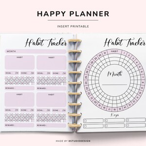 Habit Tracker Journal Planner Printable, Month Habit Tracker, Habit ...