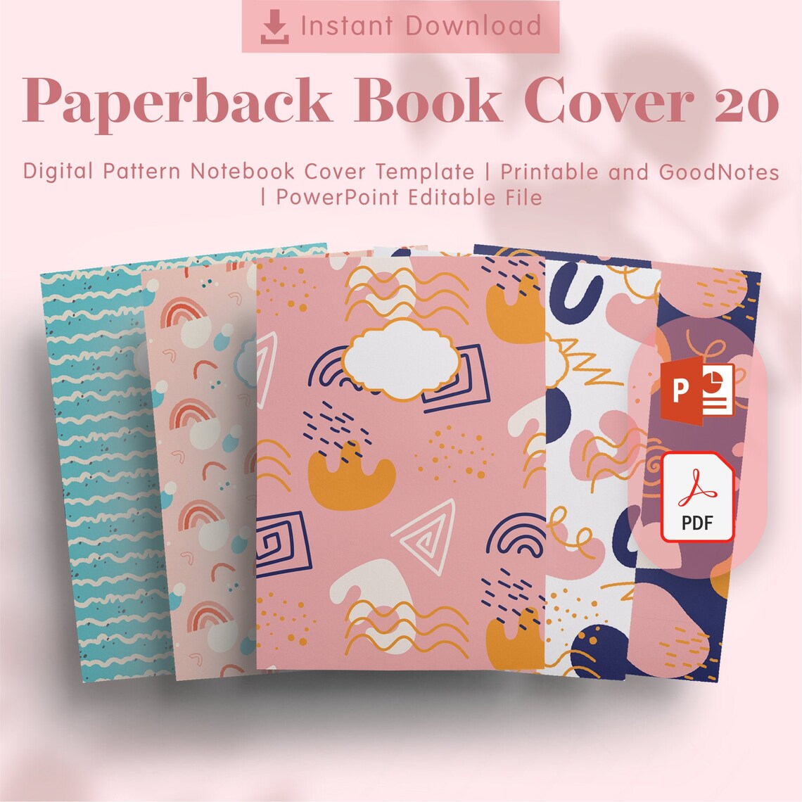 Paperback Book Cover 20 | 6x9+8.5x11 100pages | Digital Pattern ...