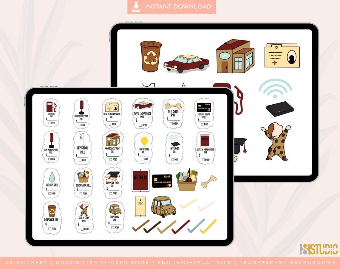 Financial Planner Stickers Monthly Budget Sticker Digital | Etsy