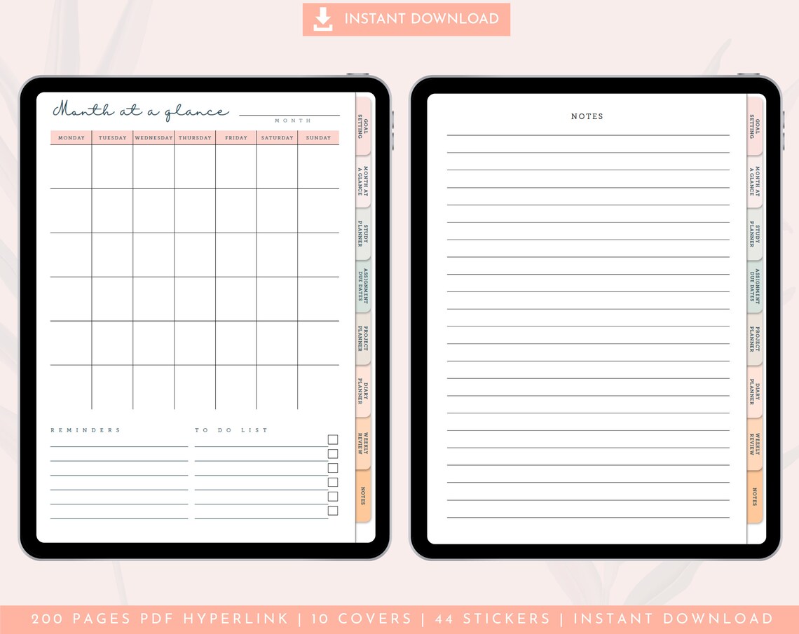 Student Digital Planner, College School iPad Planner, Academic Digital ...