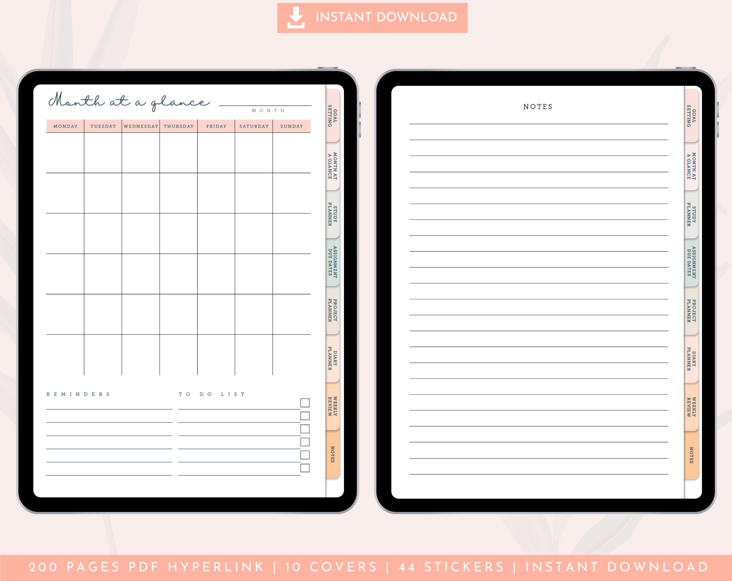 Student Digital Planner, College School iPad Planner, Academic Digital ...