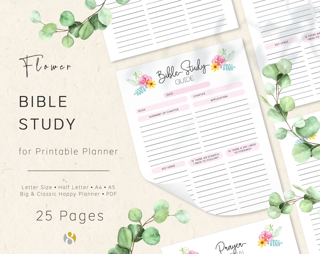 Bible Study Planner Template - Planner Printable, Prayer Journal ...