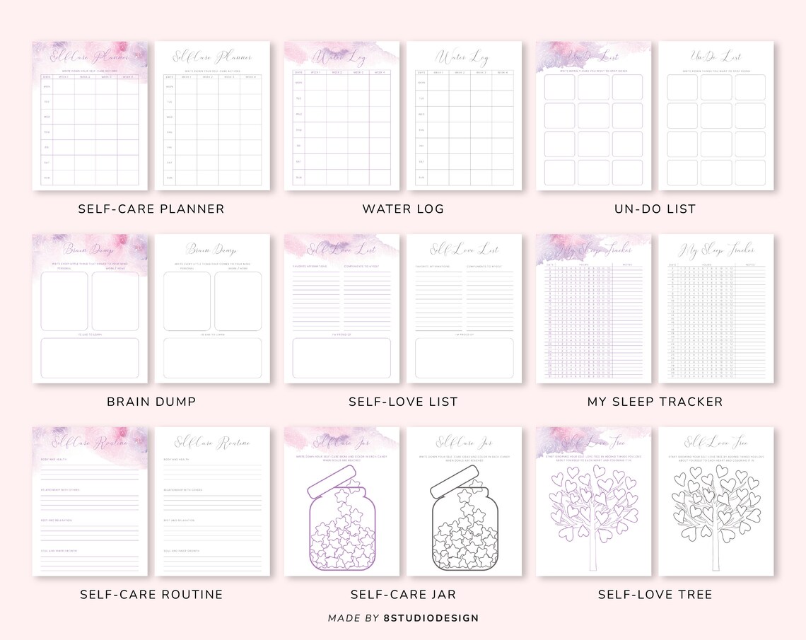 Self Love Journal Planner Printable Wellness Journal Self - Etsy