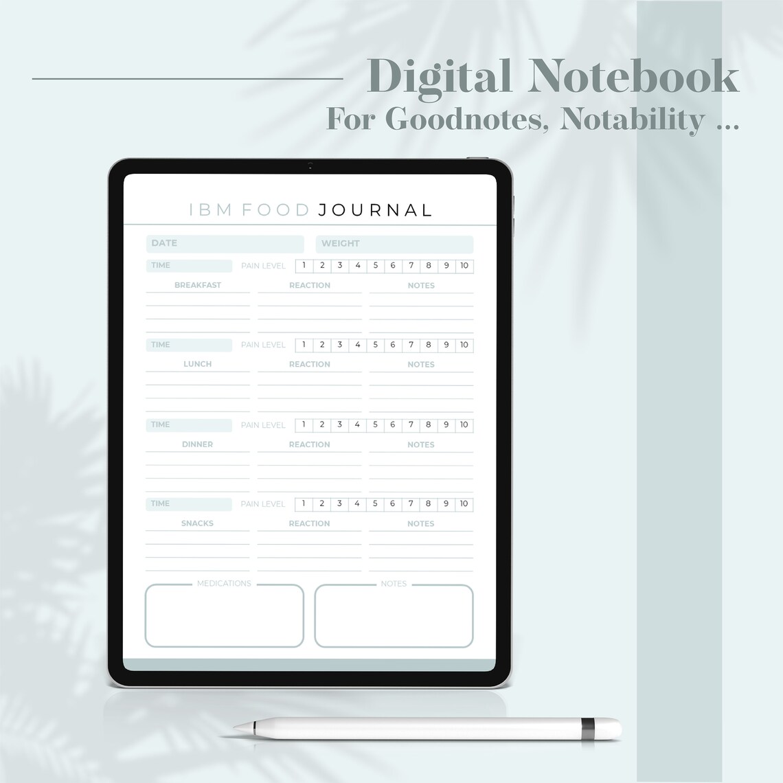 IBD Food Journal Planner Template - KDP Interiors Editable, Printable ...