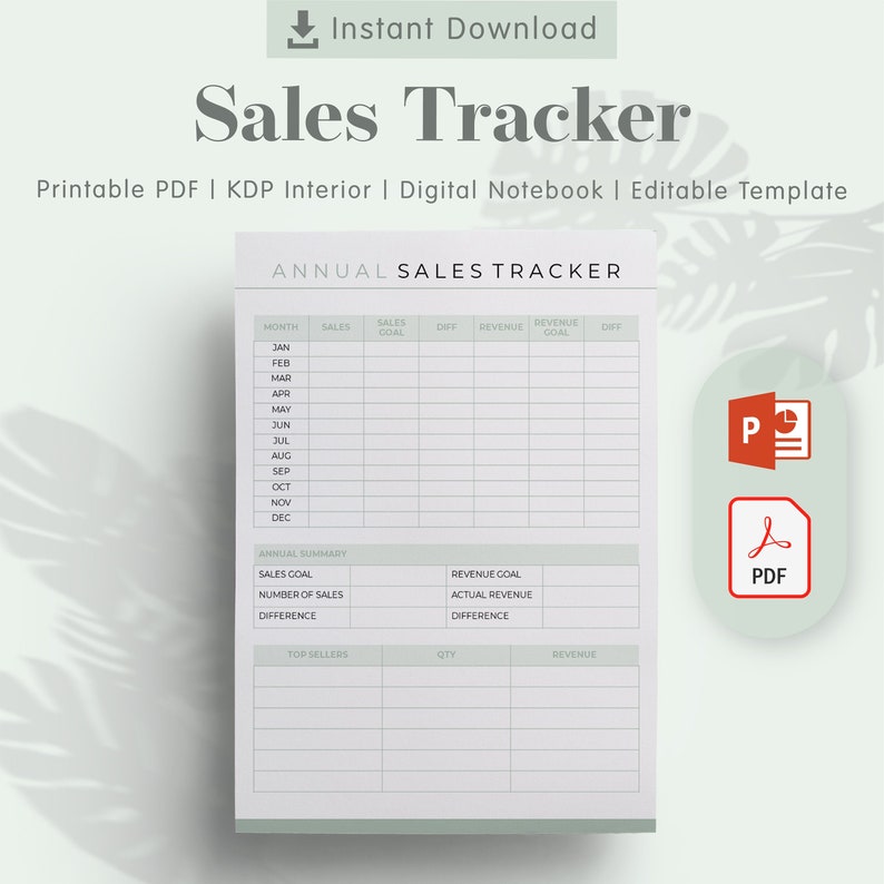 Sales Tracker Planner Template - KDP Interiors Editable, Printable PDF ...