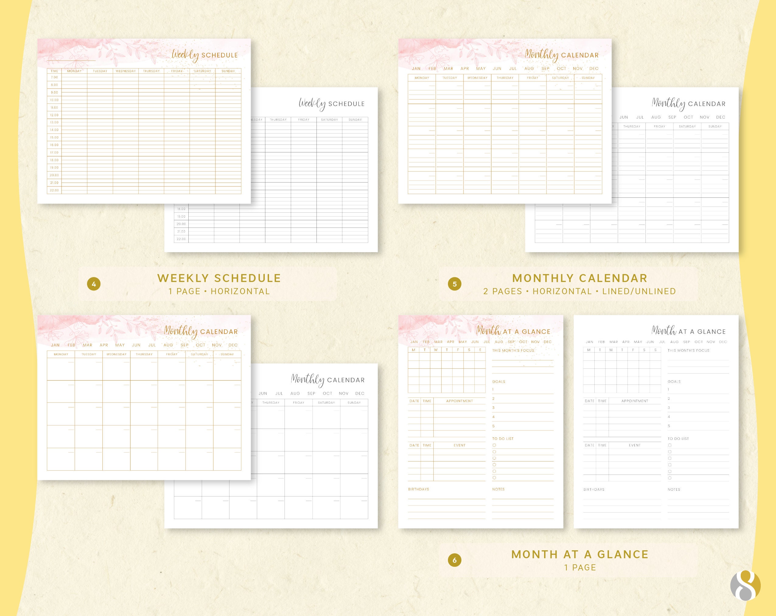Productivity Planner Printable Daily Weekly Monthly Planner | Etsy