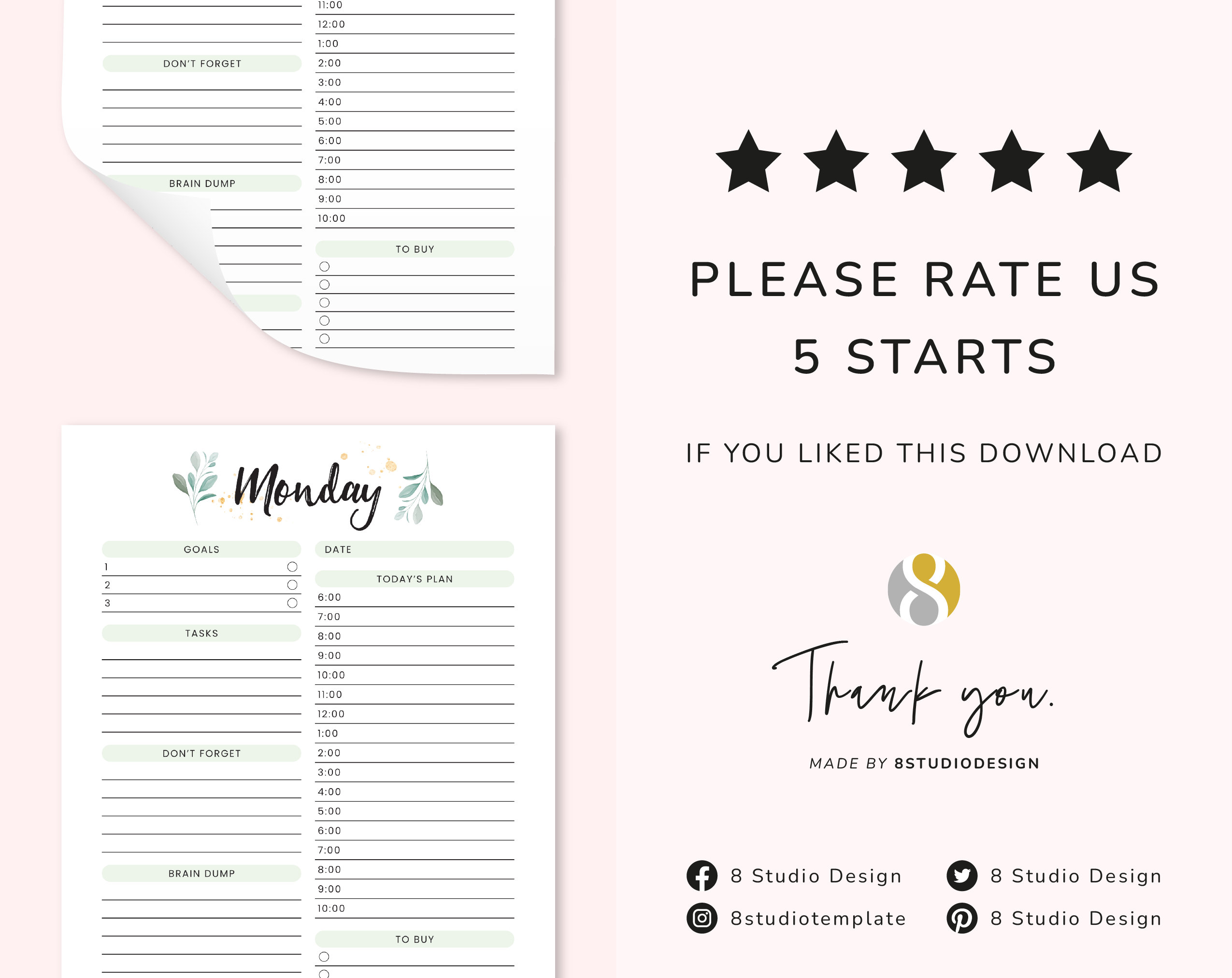Daily Planner Template Planner Printable to Do List Day - Etsy