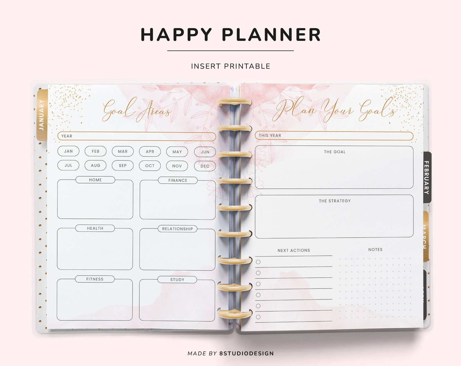 Goal Planner Insert - Planner Printable, Goal Tracker, Goal Setting ...