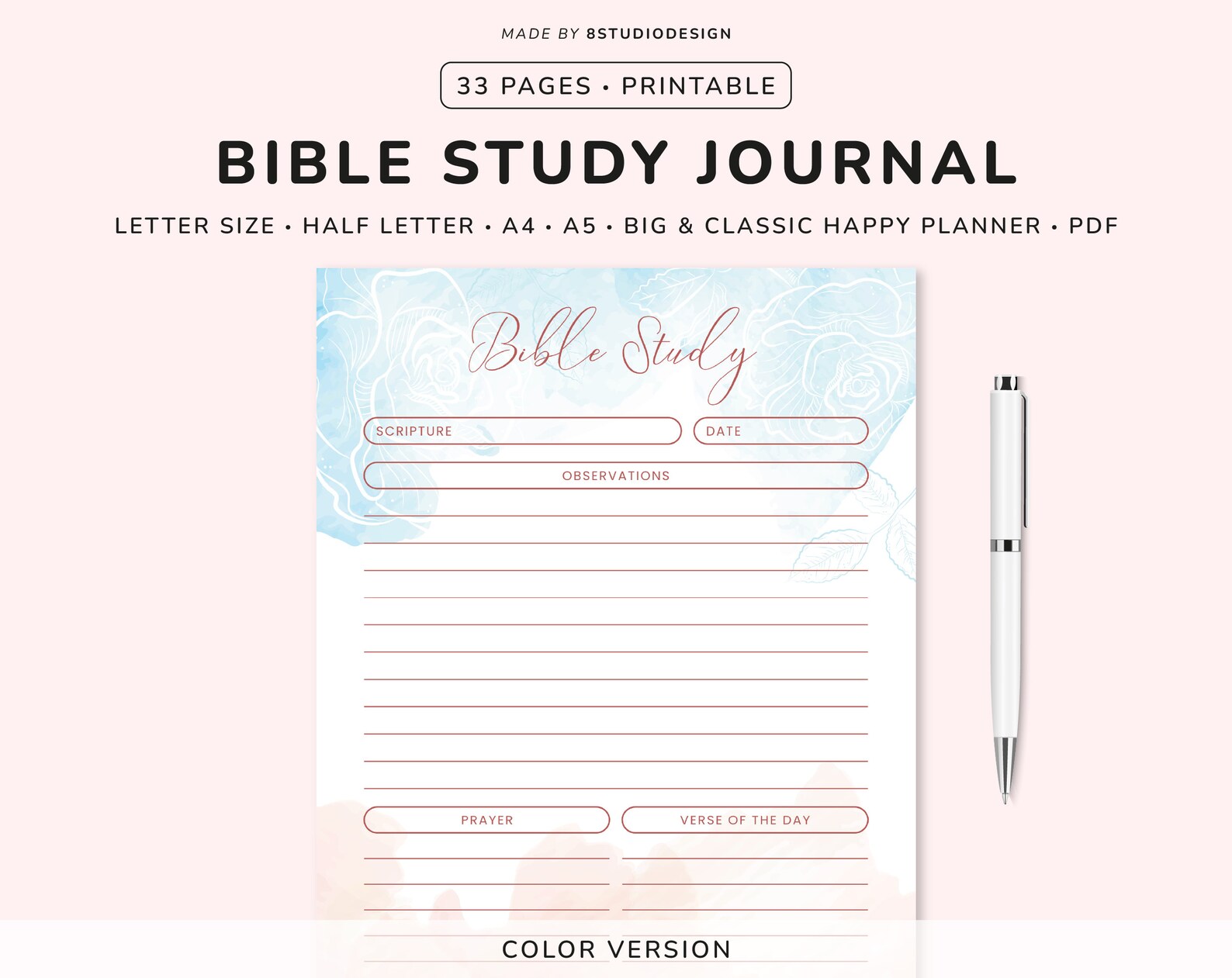 Bible Study Planner Template Planner Printable Prayer - Etsy