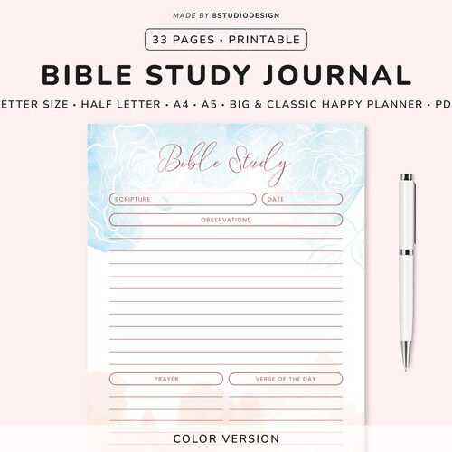 Bible Study Planner Printable Prayer Journal Christian - Etsy