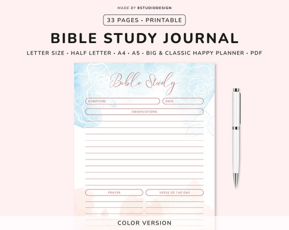 Bible Study Planner Template Planner Printable Prayer - Etsy