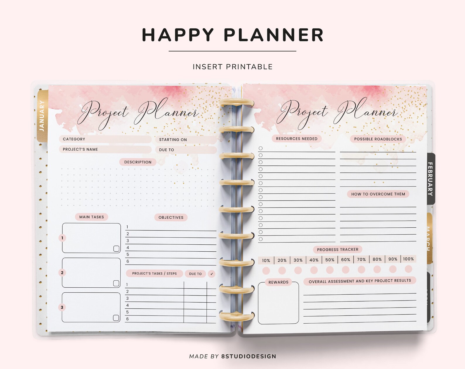 Project Planner Printable - Productivity Planner, Project Management ...