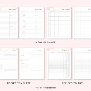 Meal Planner Printable Bundle - Weekly Meal Planner, Grocery List ...