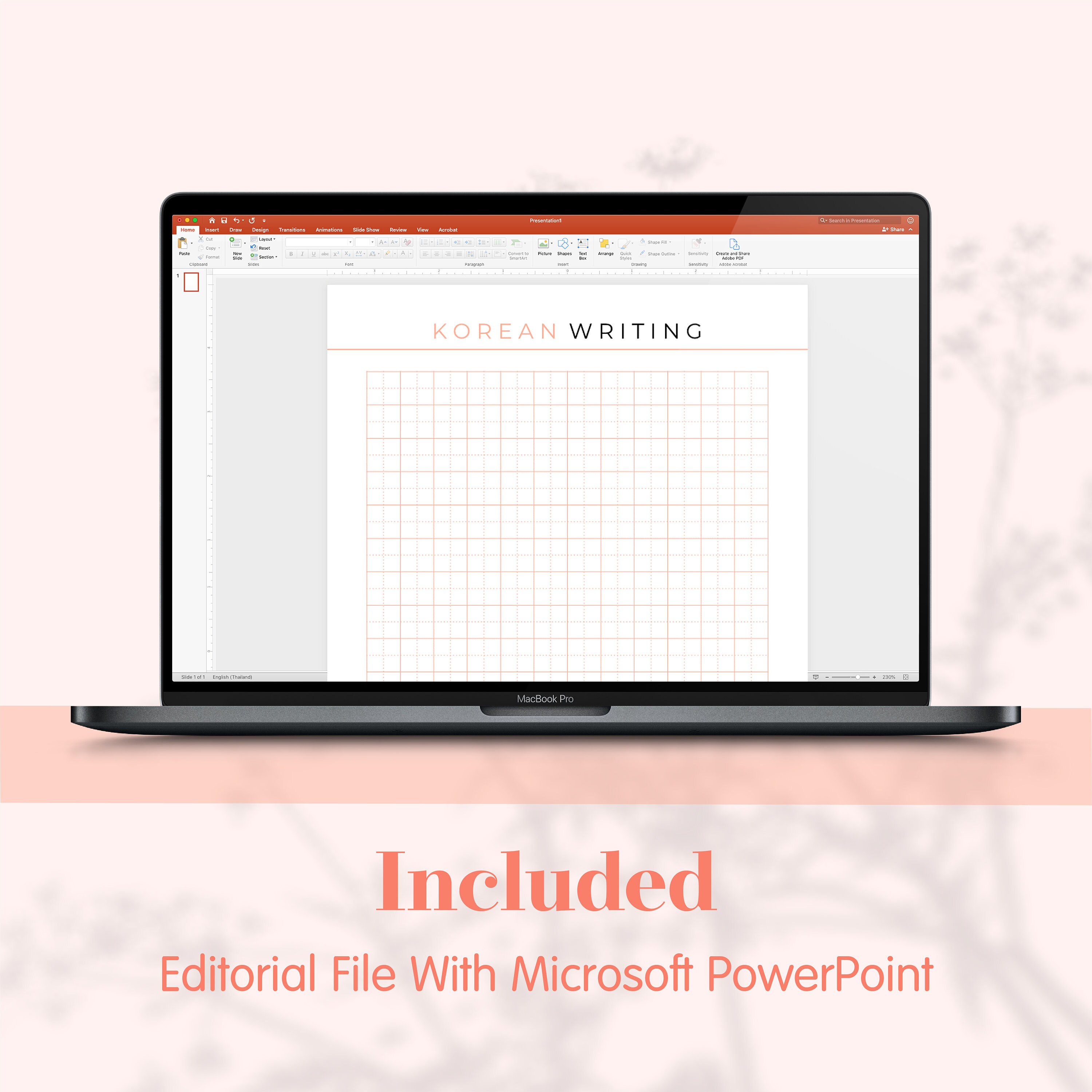 Korean Writing Practice Template - KDP Interiors Editable, Printable ...