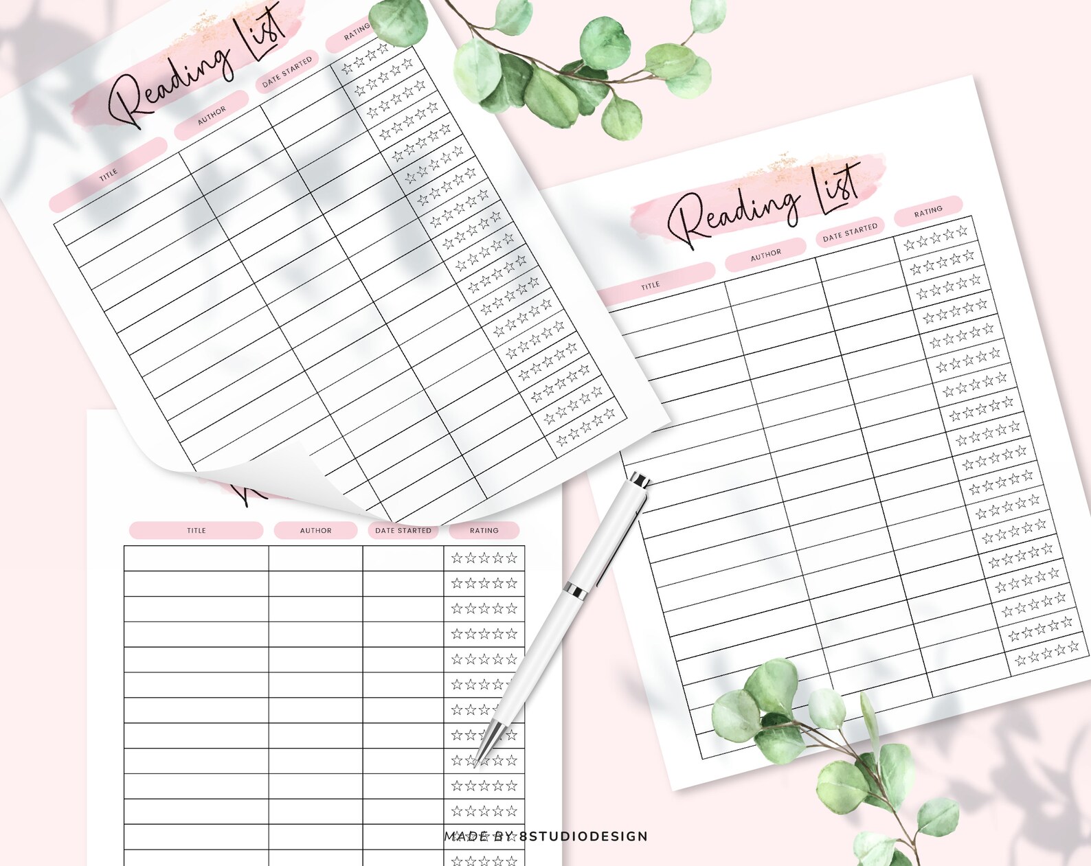 Reading List Planner Printable, Reading Tracker, Reading Journal ...