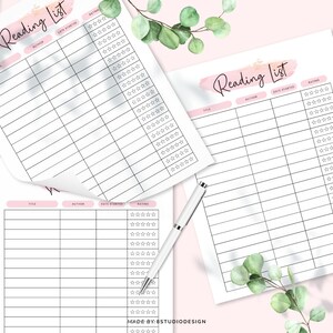 Reading List - Planner Printable, Reading Tracker, Reading Journal ...