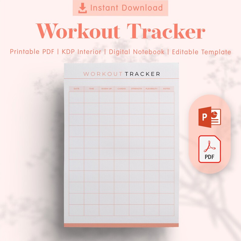 Workout Tracker Planner Template KDP Interiors Editable, Printable PDF ...