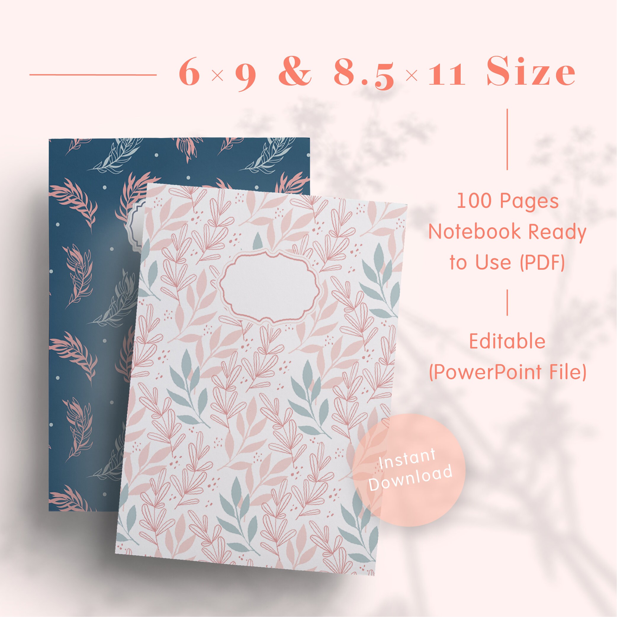 Paperback Book Cover 17 | 6x9+8.5x11 100pages | Digital Pattern ...