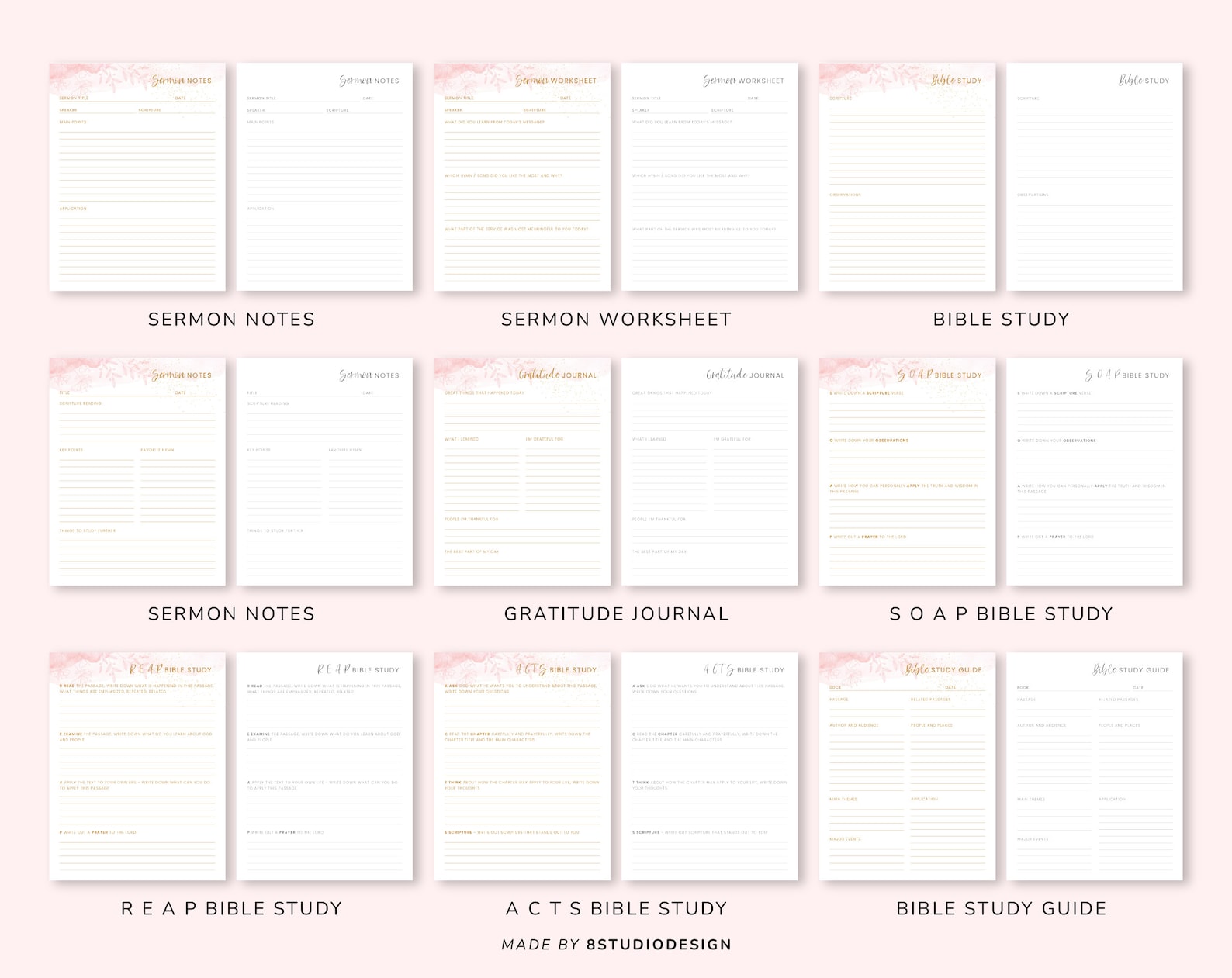 Bible Study - Planner Printable, Prayer Journal, Christian Planner ...