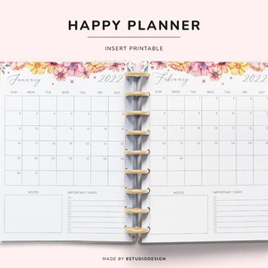 2022 Monthly Planner Printable, Dated Month on 1 Page, Monthly ...