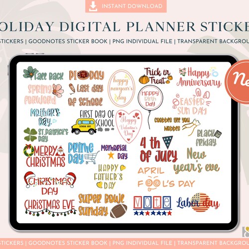 Holiday Digital Planner Stickers Digital Stickers for - Etsy