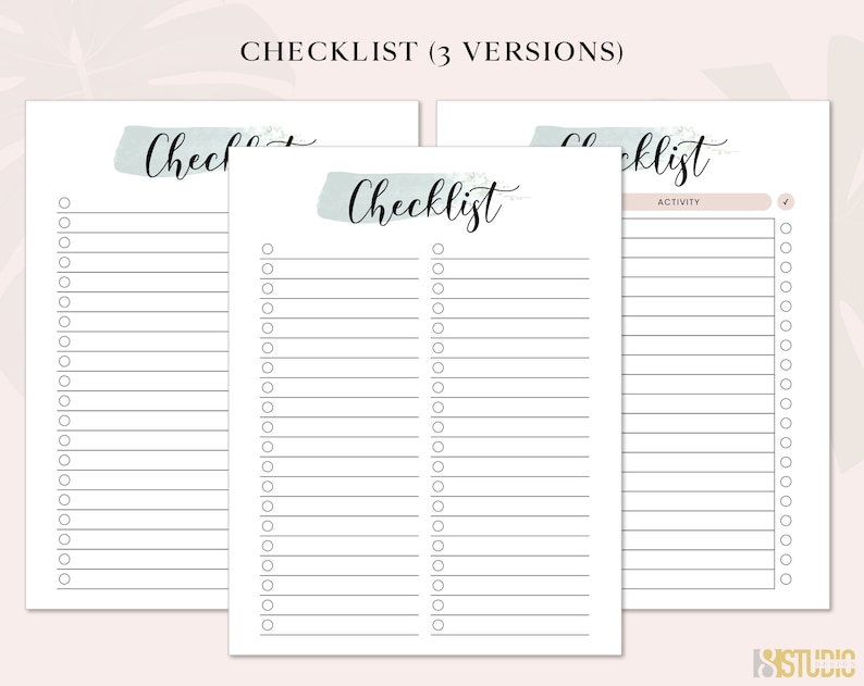Checklist Template Planner Printable, Daily Planner, Task List, Daily ...