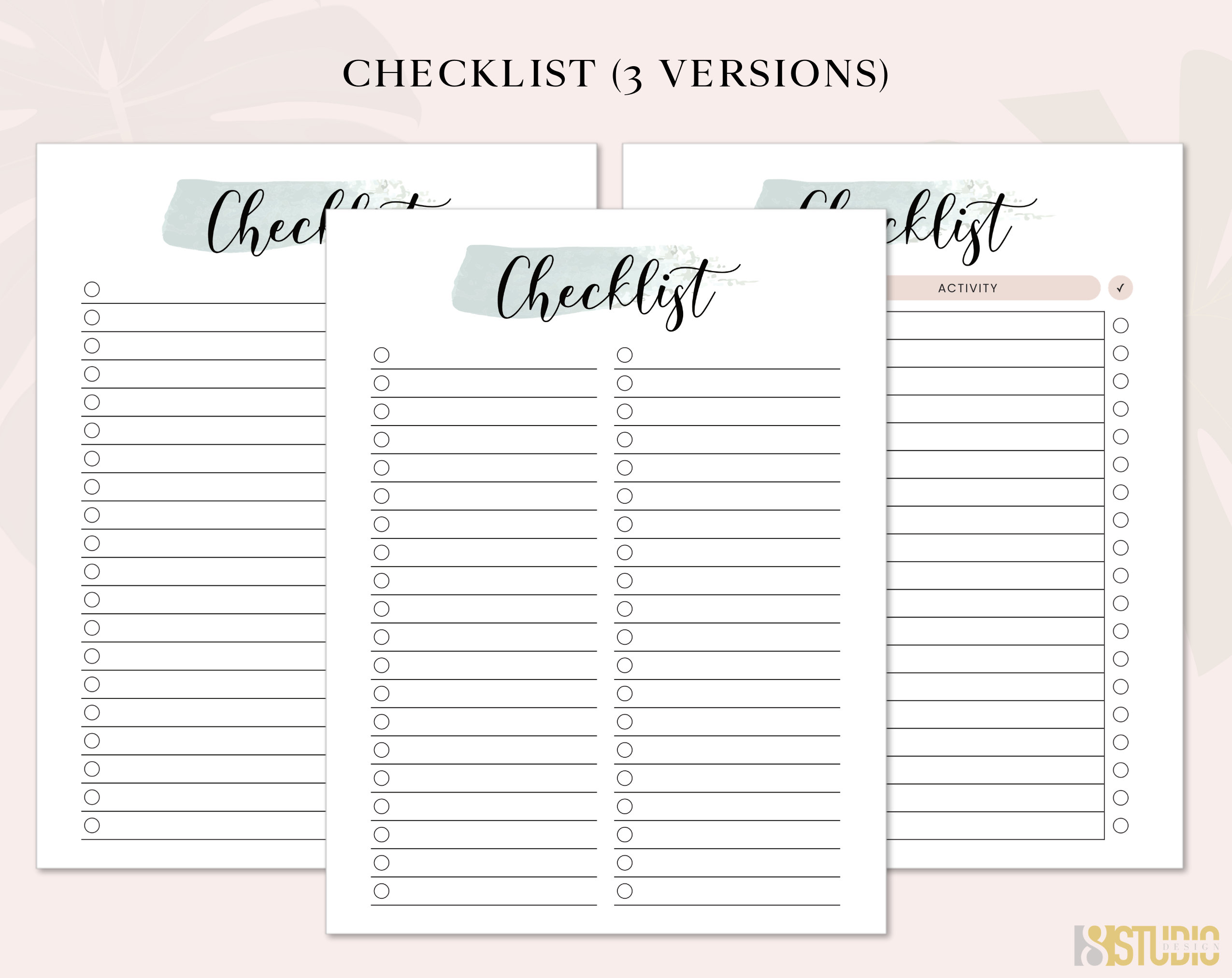 Checklist Template Planner Printable, Daily Planner, Task List, Daily ...