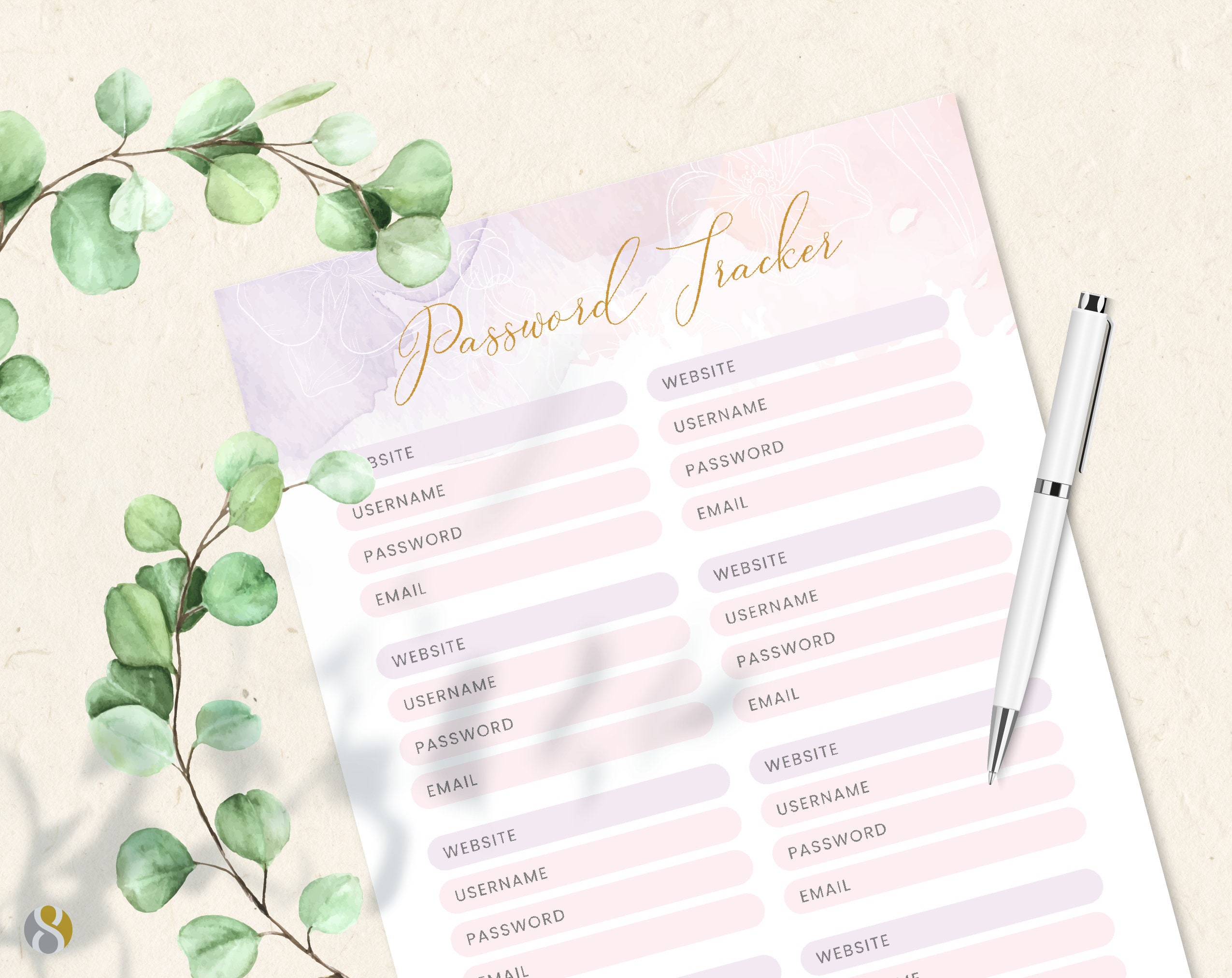 Password Tracker Planner Printable Password Keeper - Etsy