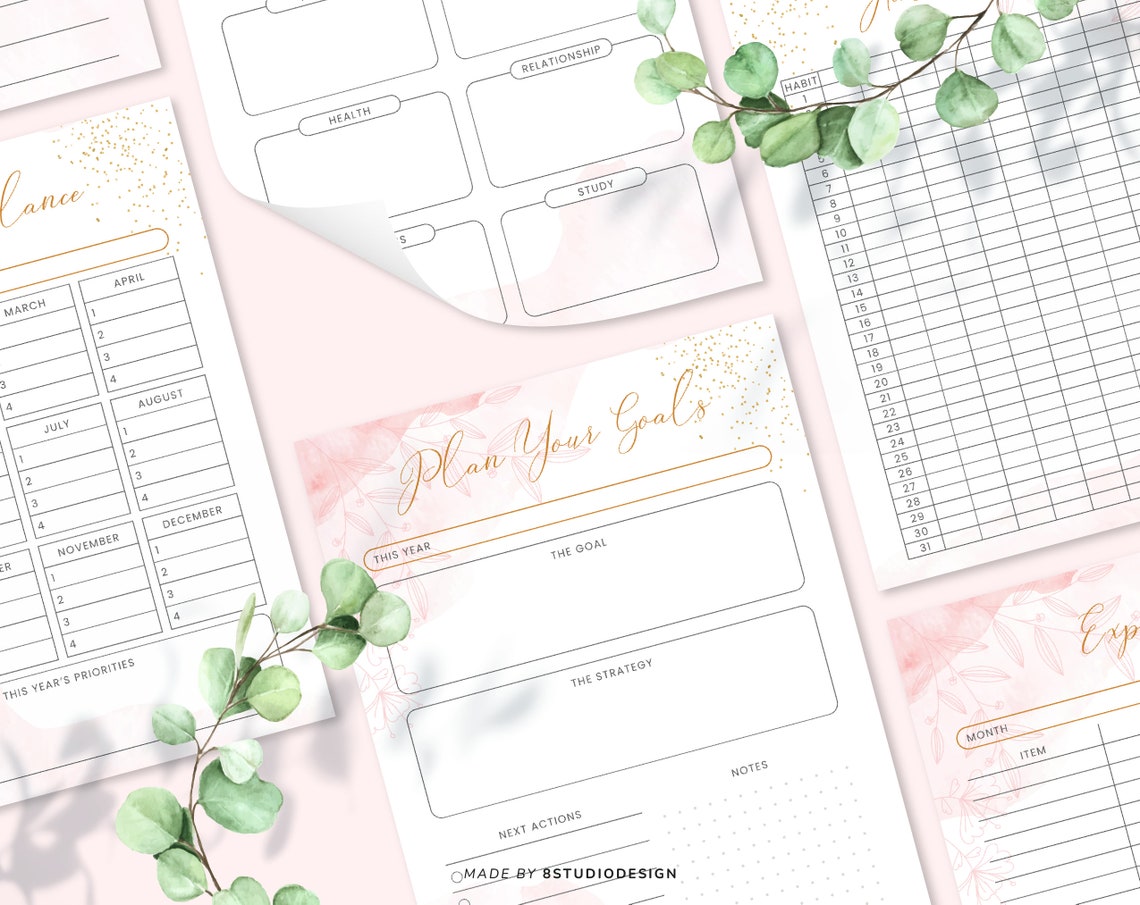 Goal Planner Insert - Planner Printable, Goal Tracker, Goal Setting ...