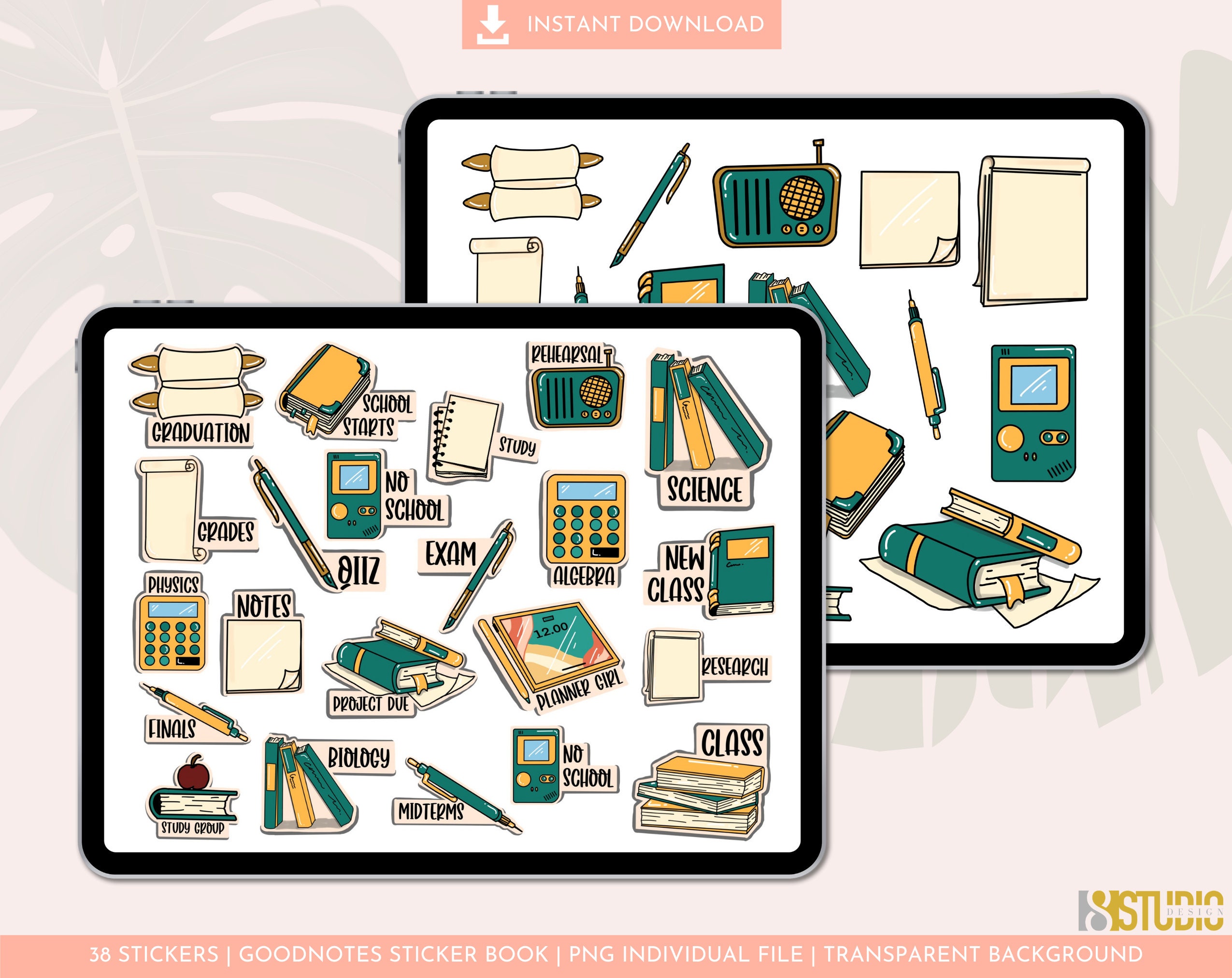 Study Digital Planner Sticker - Digital Stickers for Goodnotes, Study ...