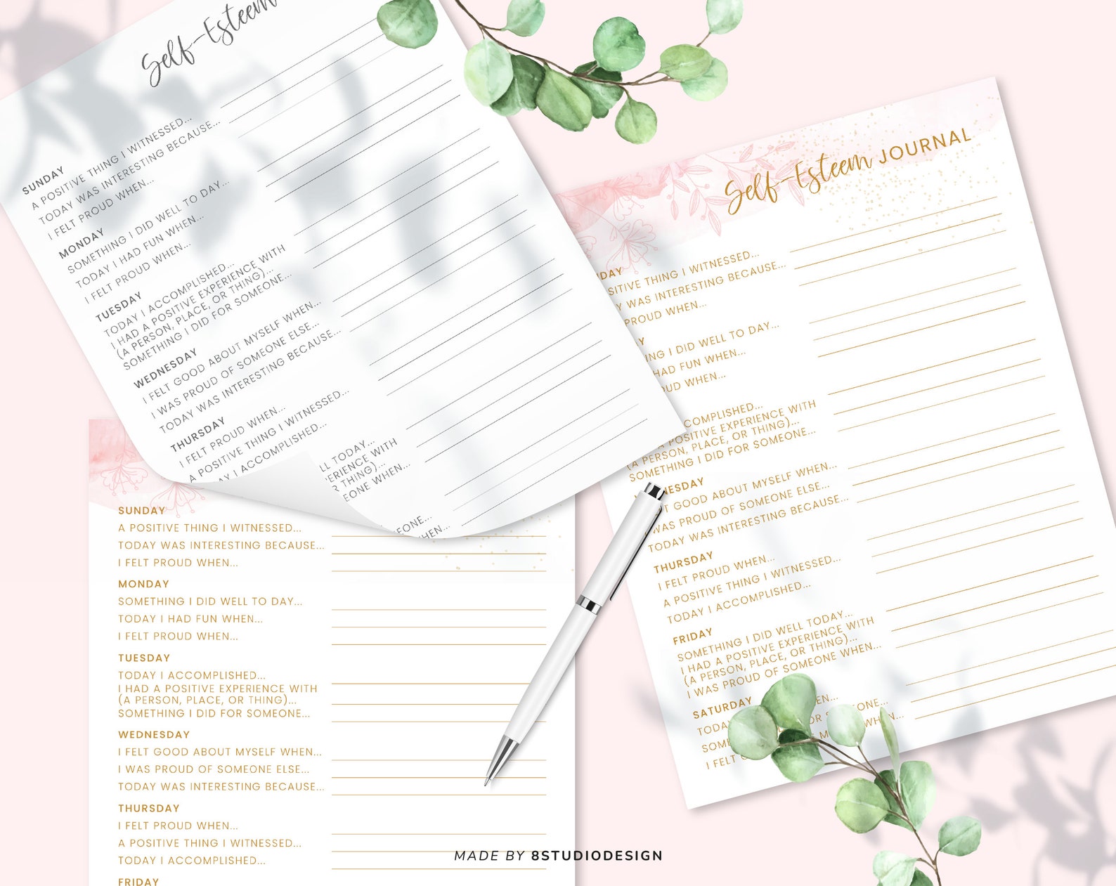 Self-esteem Journal - Planner Printable, Self Esteem, Self Love, Self ...