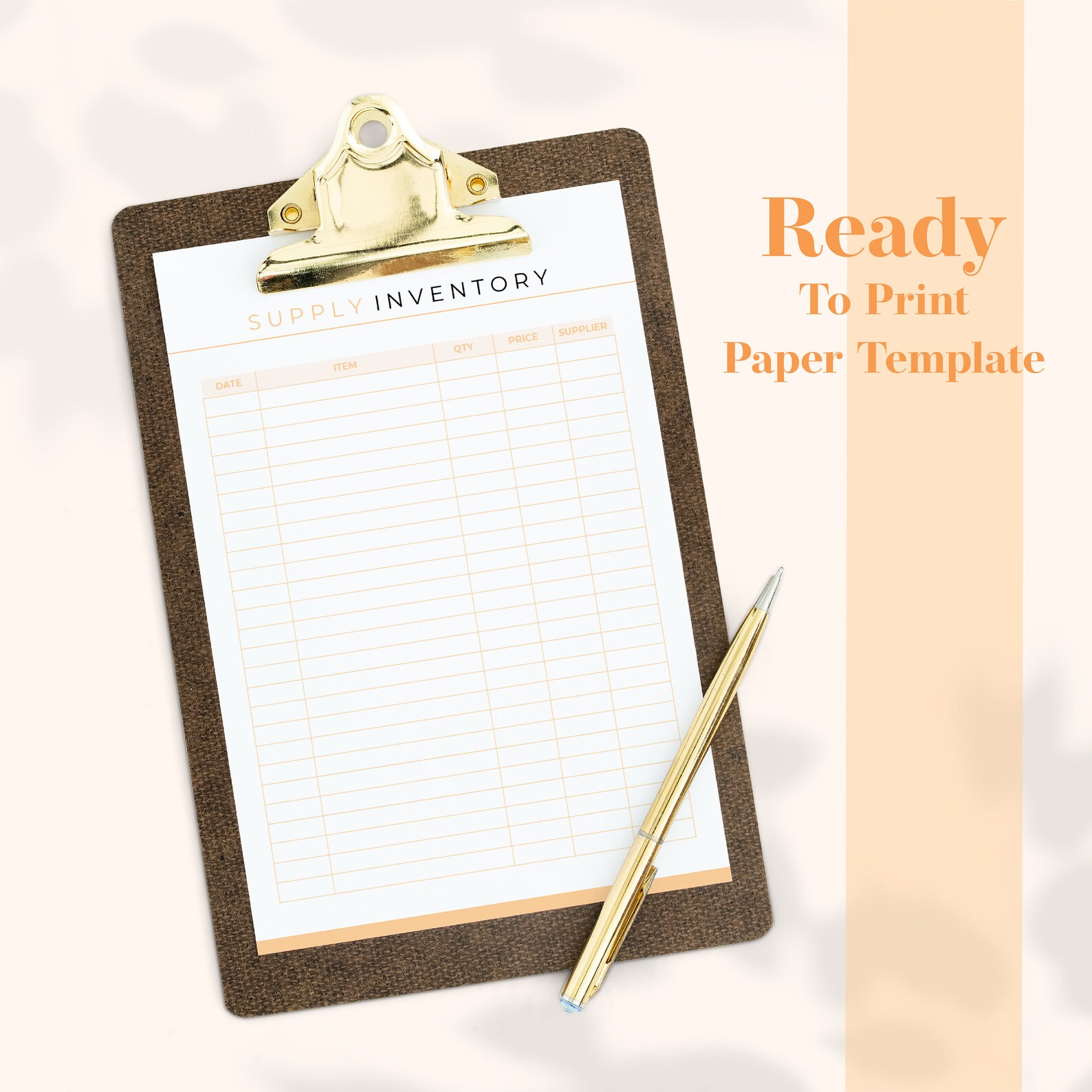 Supply Inventory Log - Planner Template - KDP Interiors Editable ...