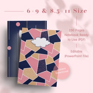 Paperback Book Cover 9 6x98.5x11 100pages Digital Pattern Notebook ...