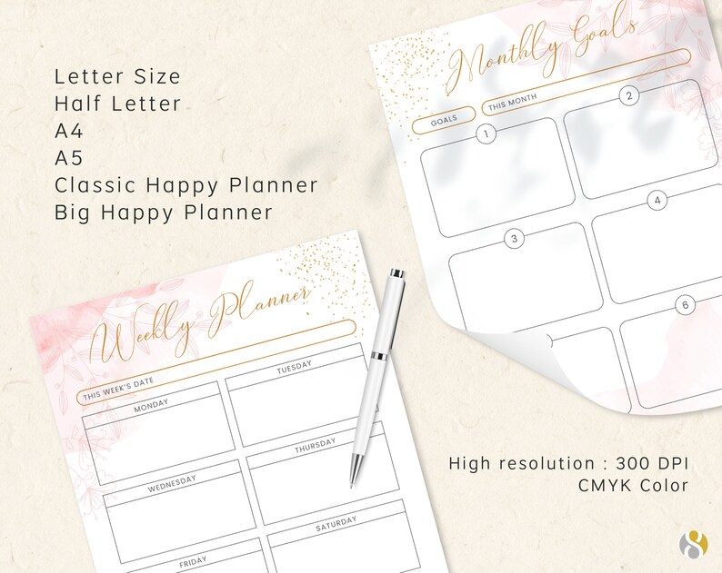 Goal Planner Insert Planner Printable Goal Tracker Goal | Etsy