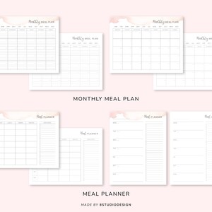 Meal Planner Printable Bundle - Weekly Meal Planner, Grocery List ...