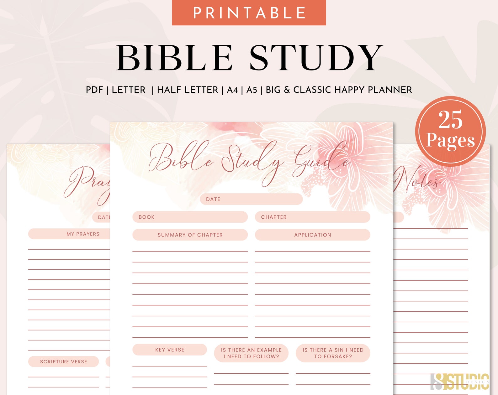 Bible Study Planner Template Planner Printable Prayer | Etsy