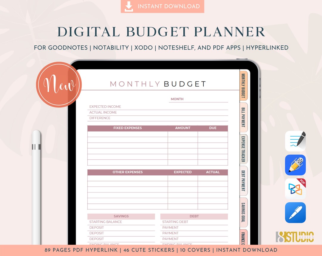 Digital Budget Planner for iPad - Budget Planner for Goodnotes Ipad ...
