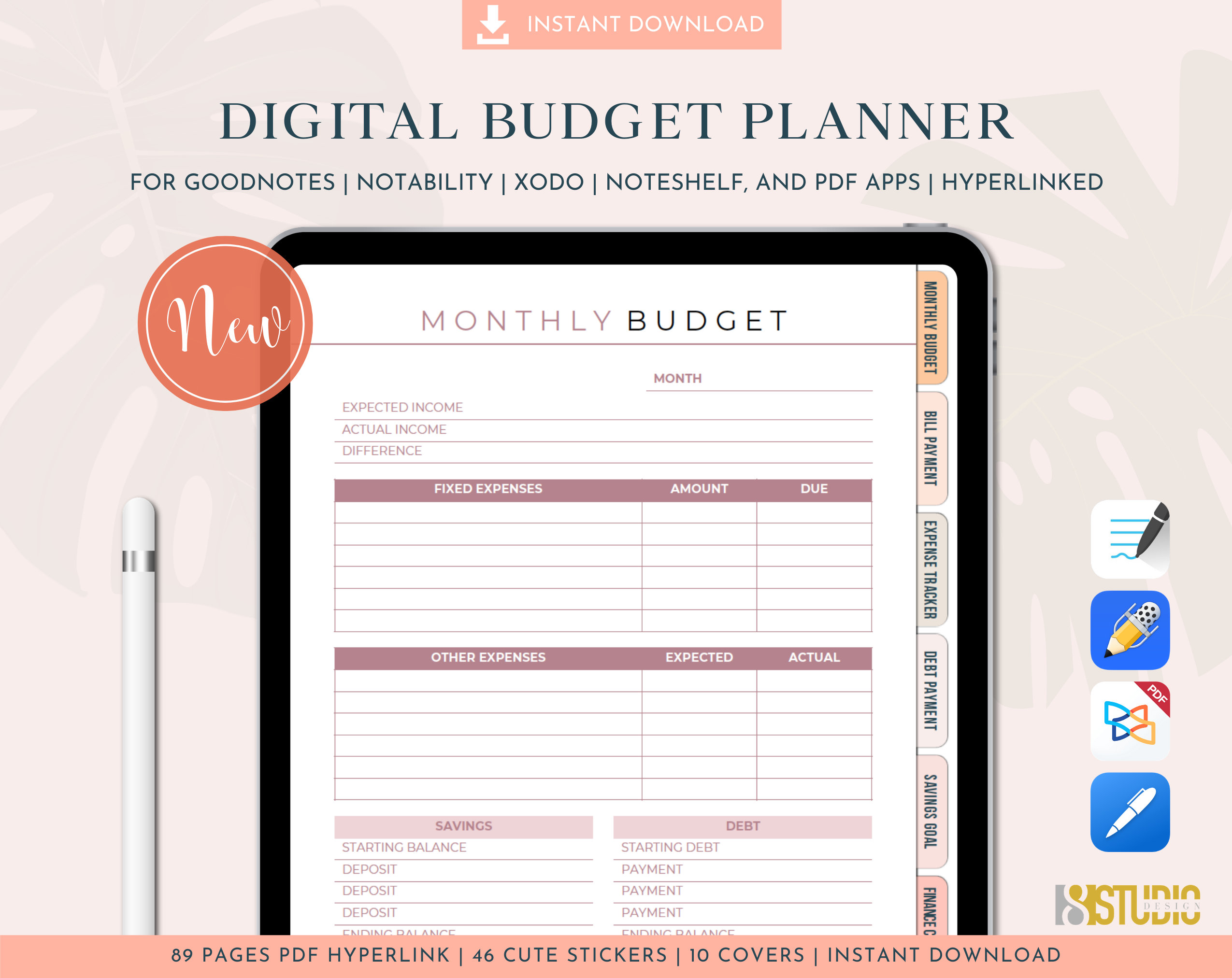 Digital Budget Planner for iPad - Budget Planner for Goodnotes Ipad ...