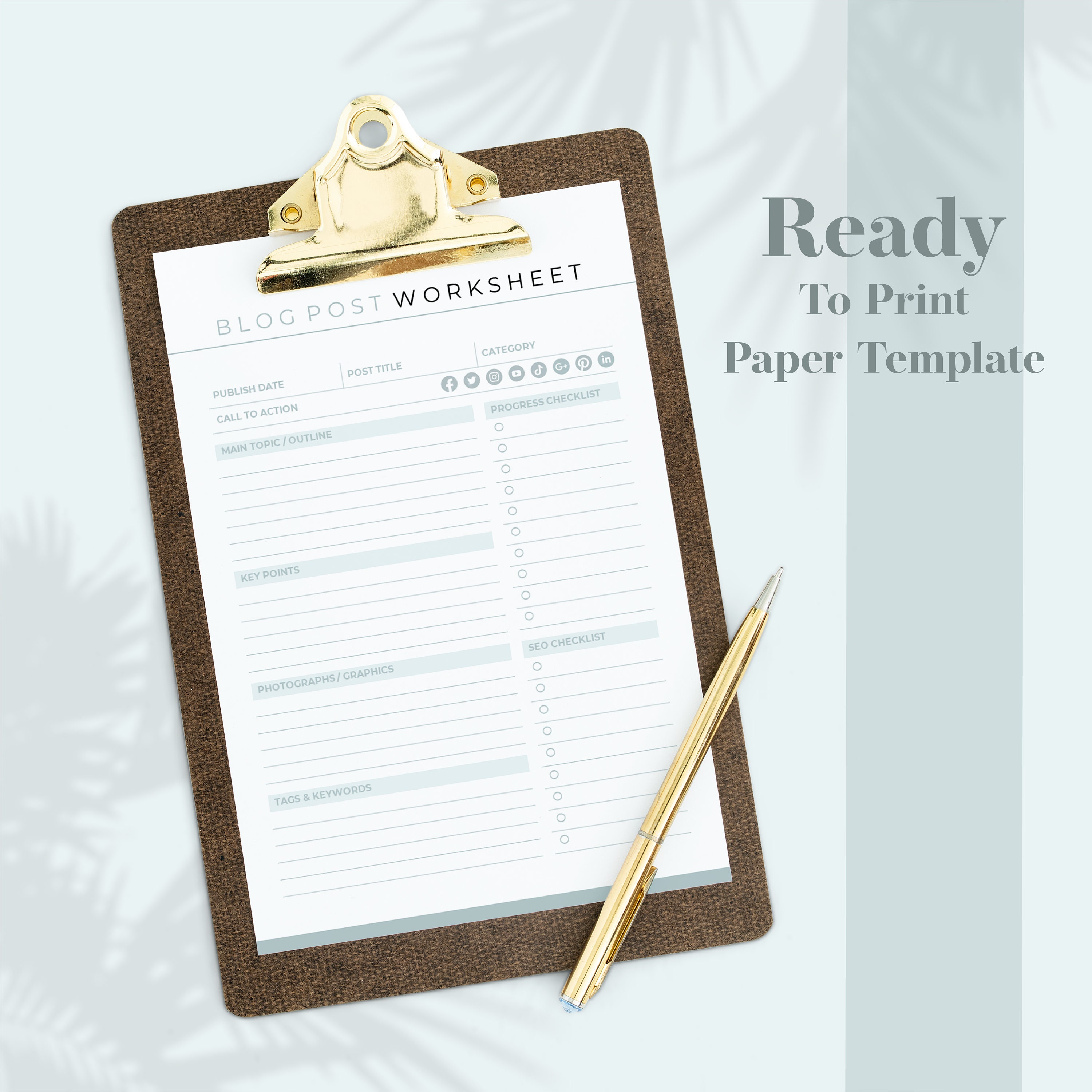 Blog Planner Printable Template KDP Interiors Editable, Printable PDF ...
